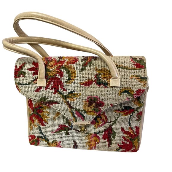 Unbranded | Bags | Vintage Floral Needlepoint Carpet Bag Purse Multi ...